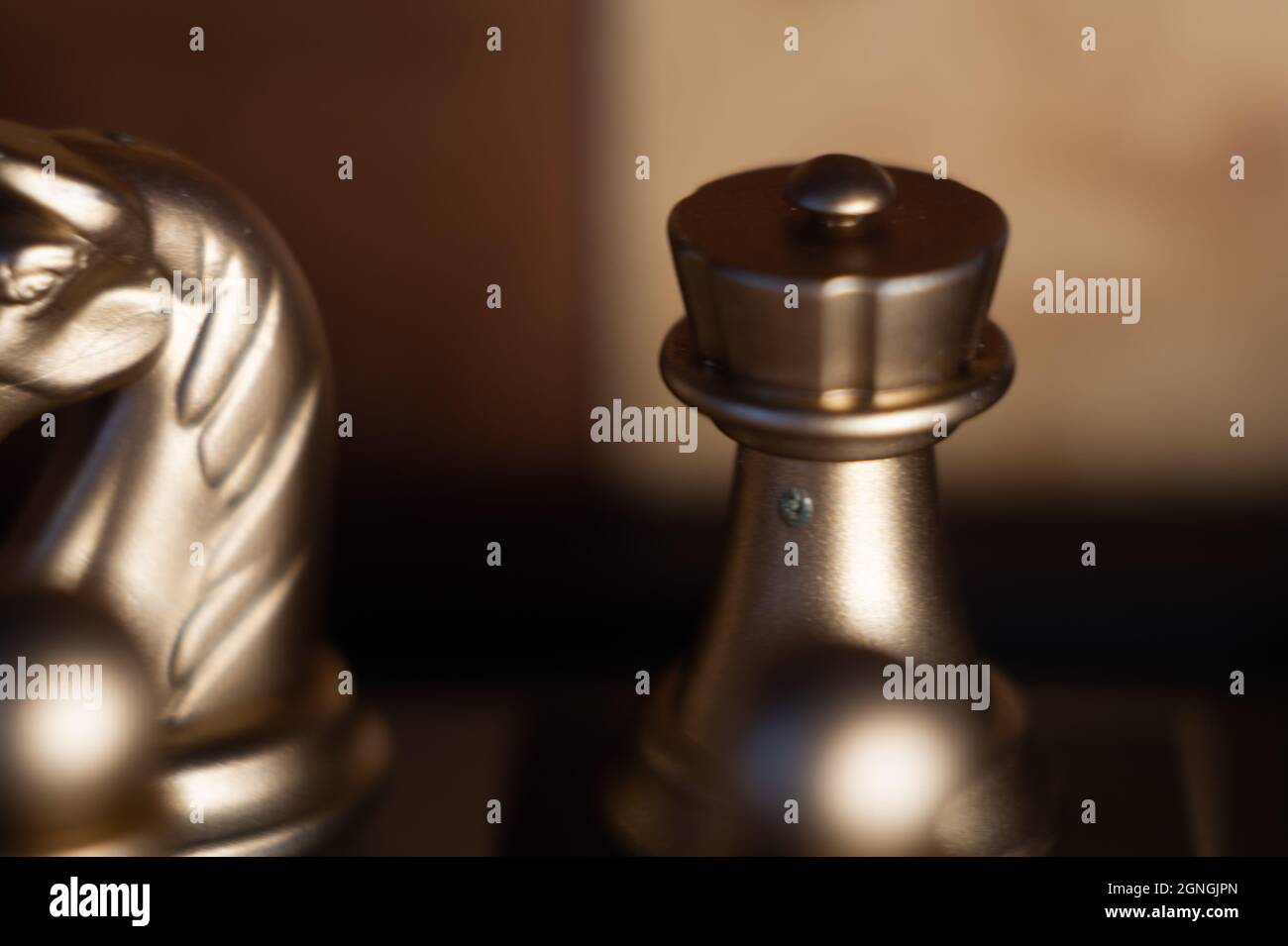 Selective focus of chess figures on a blurry background Stock Photo - Alamy