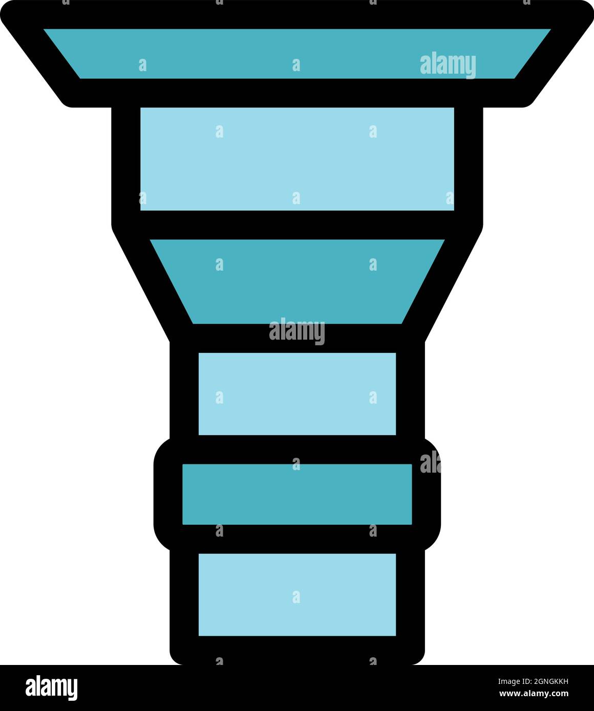 Drain gutter icon. Outline drain gutter vector icon color flat isolated ...