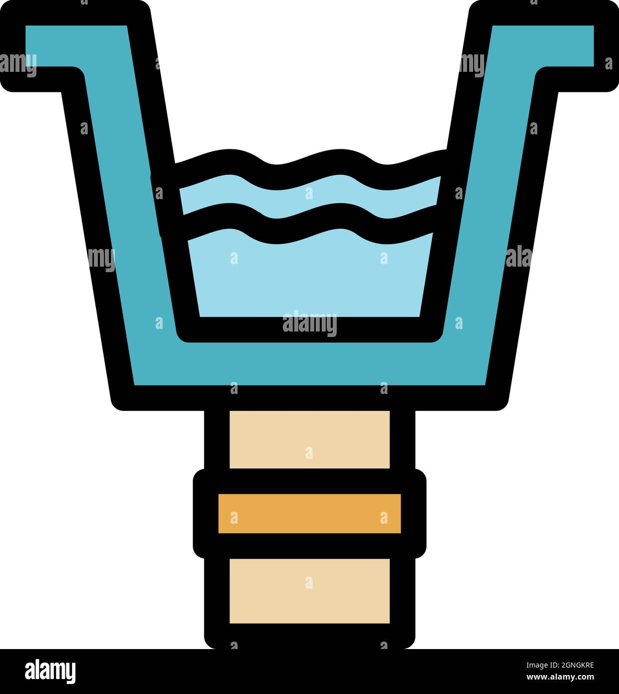 Rooftop Gutter Icon Outline Rooftop Gutter Vector Icon Color Flat Isolated Stock Vector Image