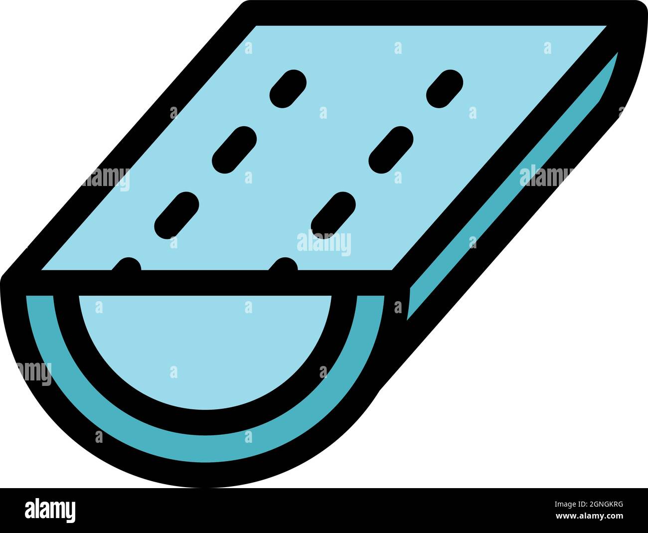 House gutter icon. Outline house gutter vector icon color flat isolated ...