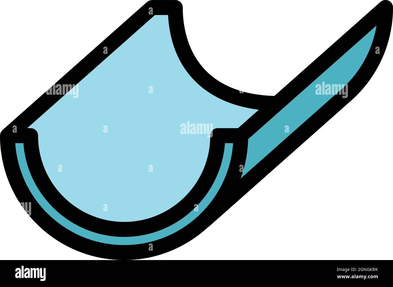 Roofing Gutter Icon Outline Roofing Gutter Vector Icon Color Flat Isolated Stock Vector Image