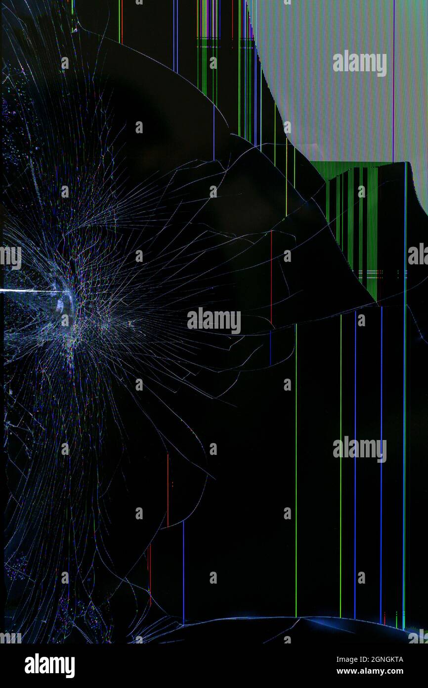 device screen is broken. abstract tech background Stock Photo - Alamy