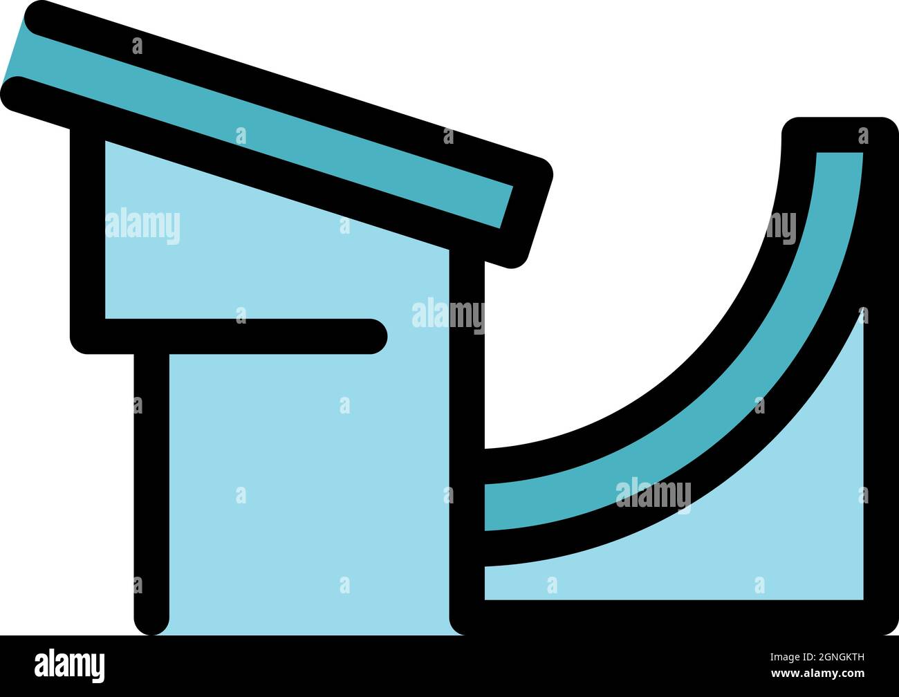 Building gutter icon. Outline building gutter vector icon color flat ...