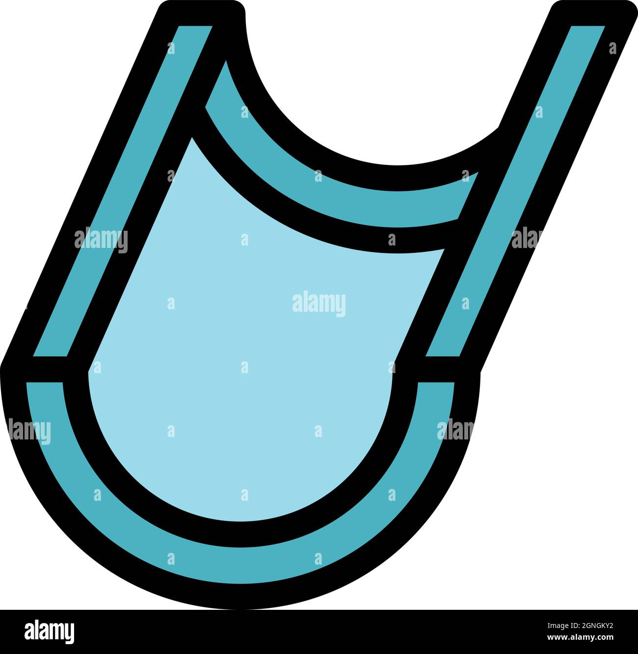 Water gutter icon. Outline water gutter vector icon color flat isolated ...