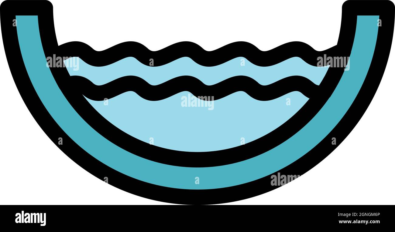 Full water gutter icon. Outline full water gutter vector icon color ...