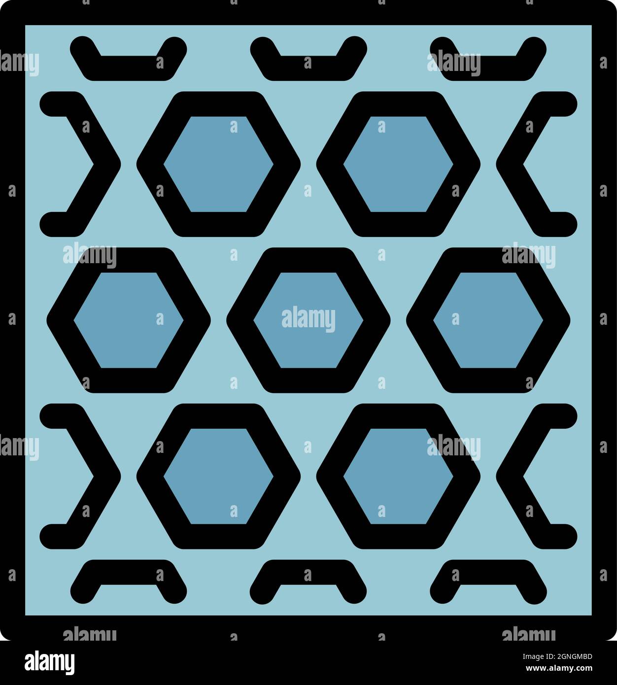 Hexagonal paving icon. Outline hexagonal paving vector icon color flat ...