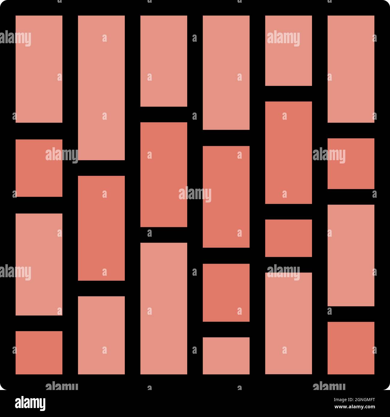 Brick paving icon. Outline brick paving vector icon color flat isolated ...