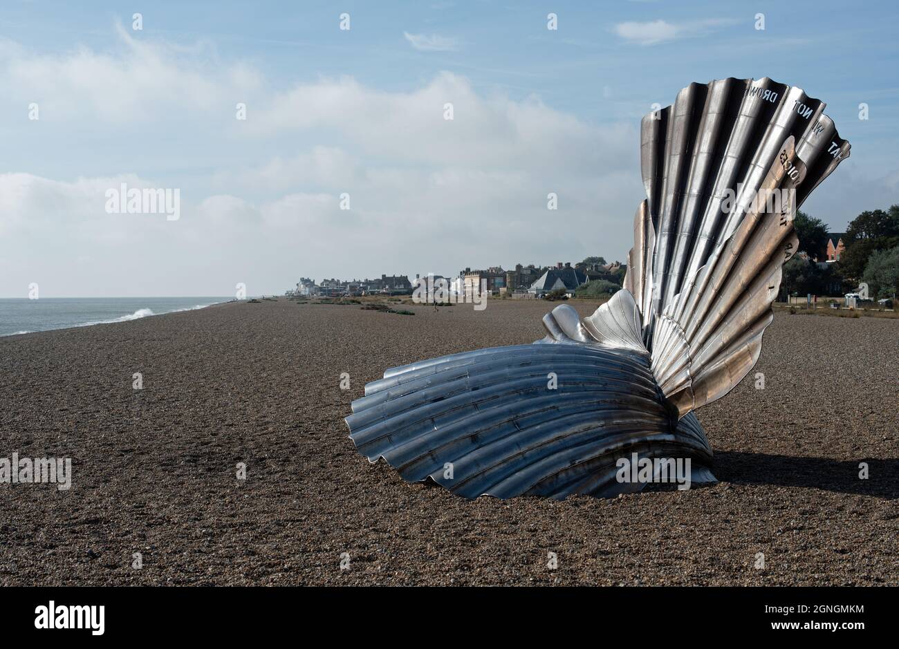 Scallop sculpture, dedication to Sir Benjamin Britten, Aldeburgh ...