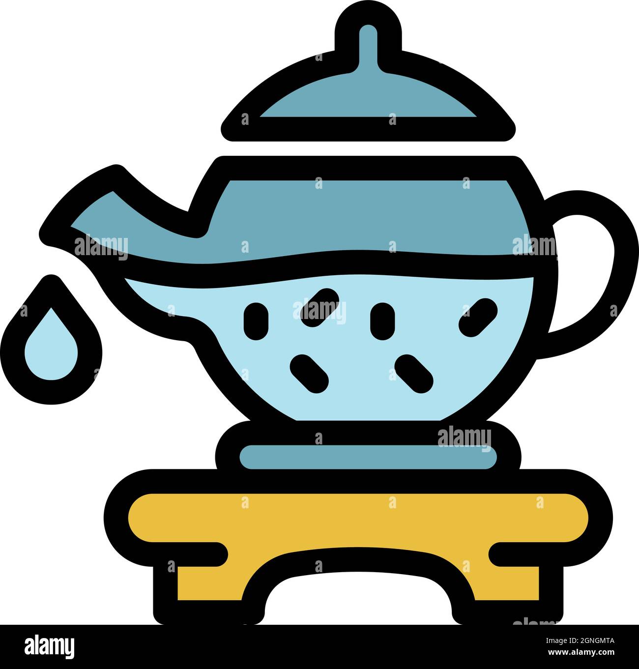 Tea ceremony icon. Outline tea ceremony vector icon color flat isolated ...