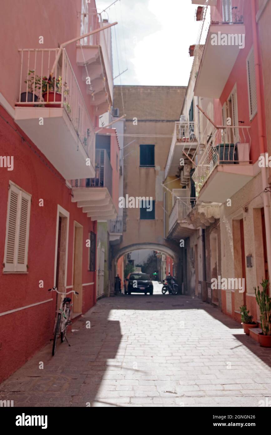 Carloforte, little city in San Pietro Island, Sardinia, Italy Stock ...