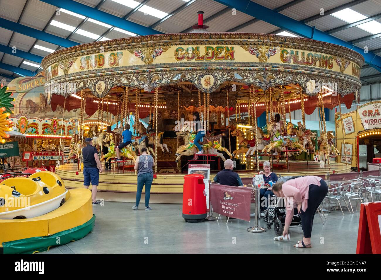 Tuby’s Gallopers vintage carousel (Merry-go-round) fairground ride on ...