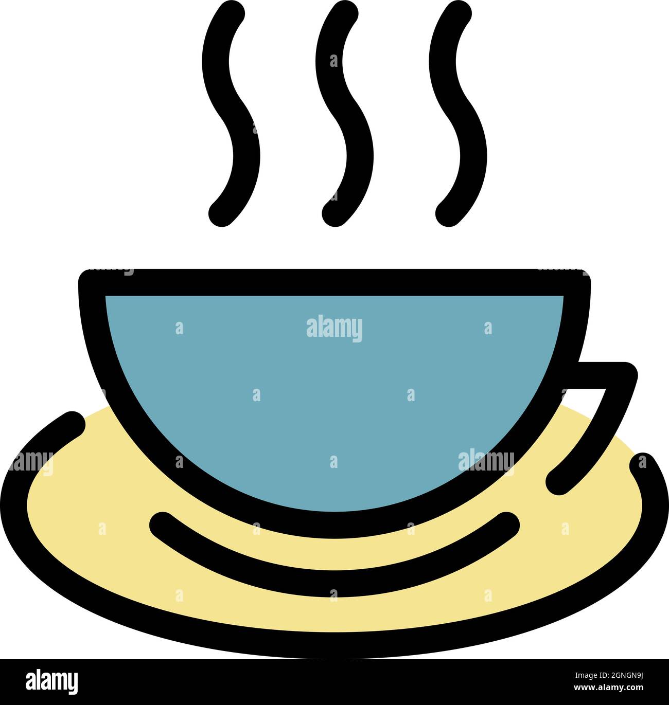 Breakfast tea cup icon. Outline breakfast tea cup vector icon color ...