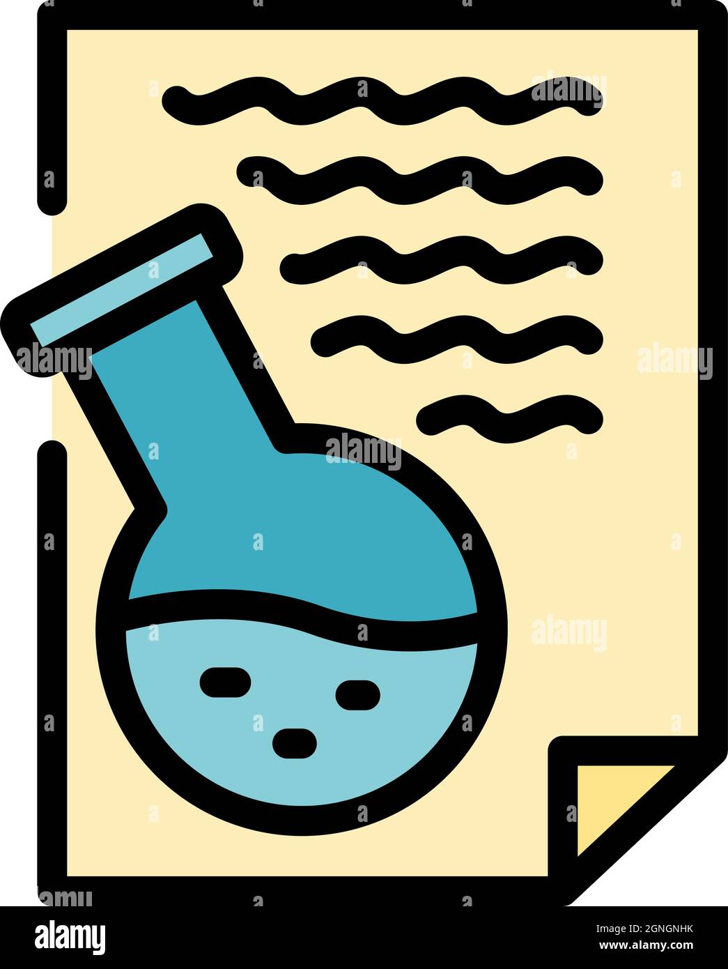 Chemistry report icon. Outline chemistry report vector icon color flat ...