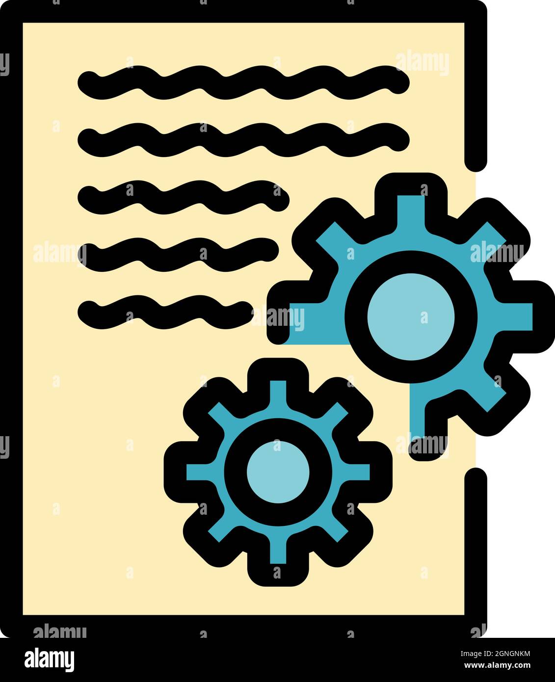 Gear system report icon. Outline gear system report vector icon color ...