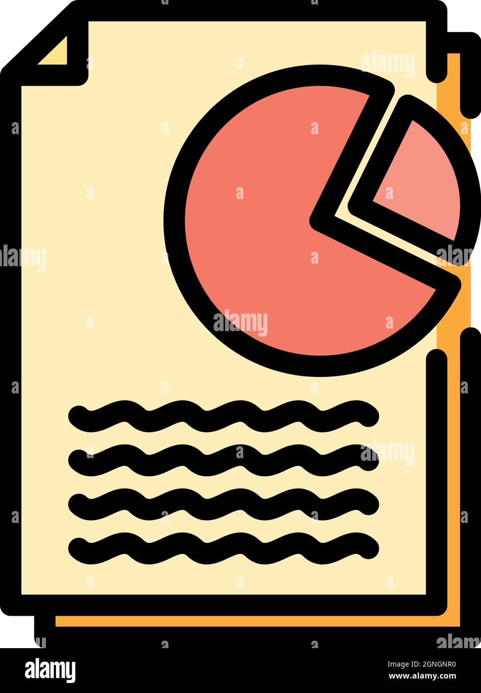 Pie chart report icon. Outline pie chart report vector icon color flat ...
