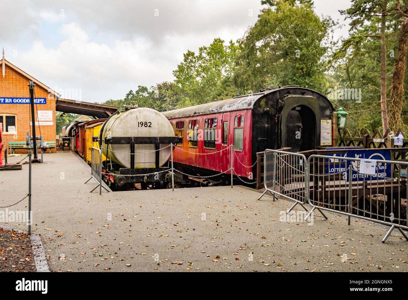 Historic and disused railway and train carriages on display at the ...