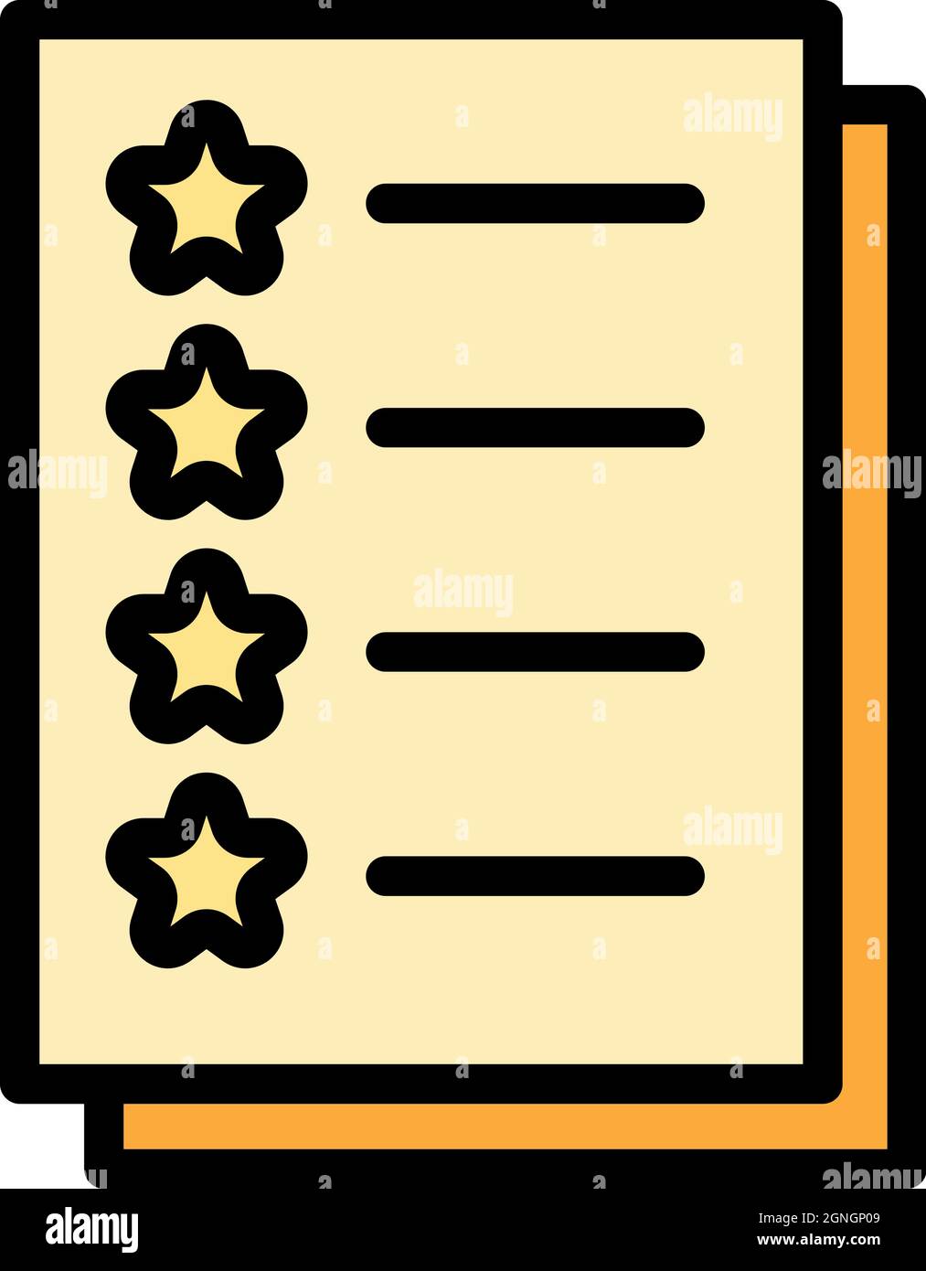 Star points checklist icon. Outline star points checklist vector icon ...