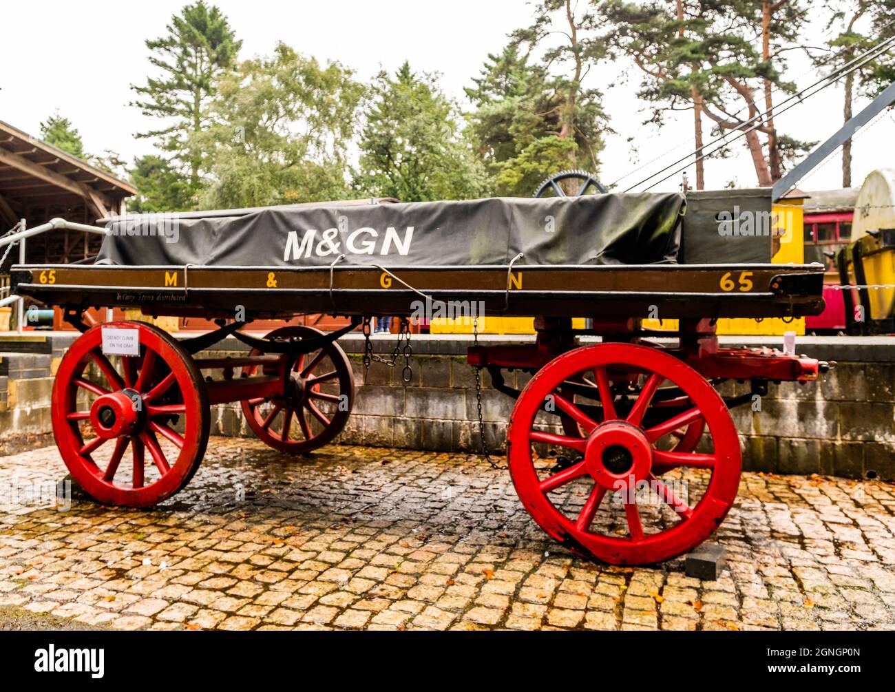 Historic railway wagon on display at the rail museum at Holt station on ...