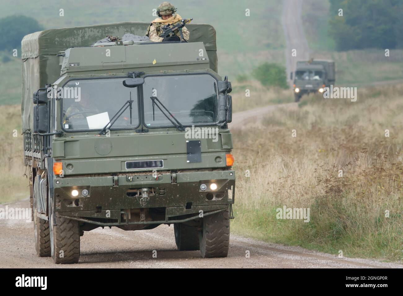 British army MAN SV 4x4 logistics truck vehicle on military exercise ...