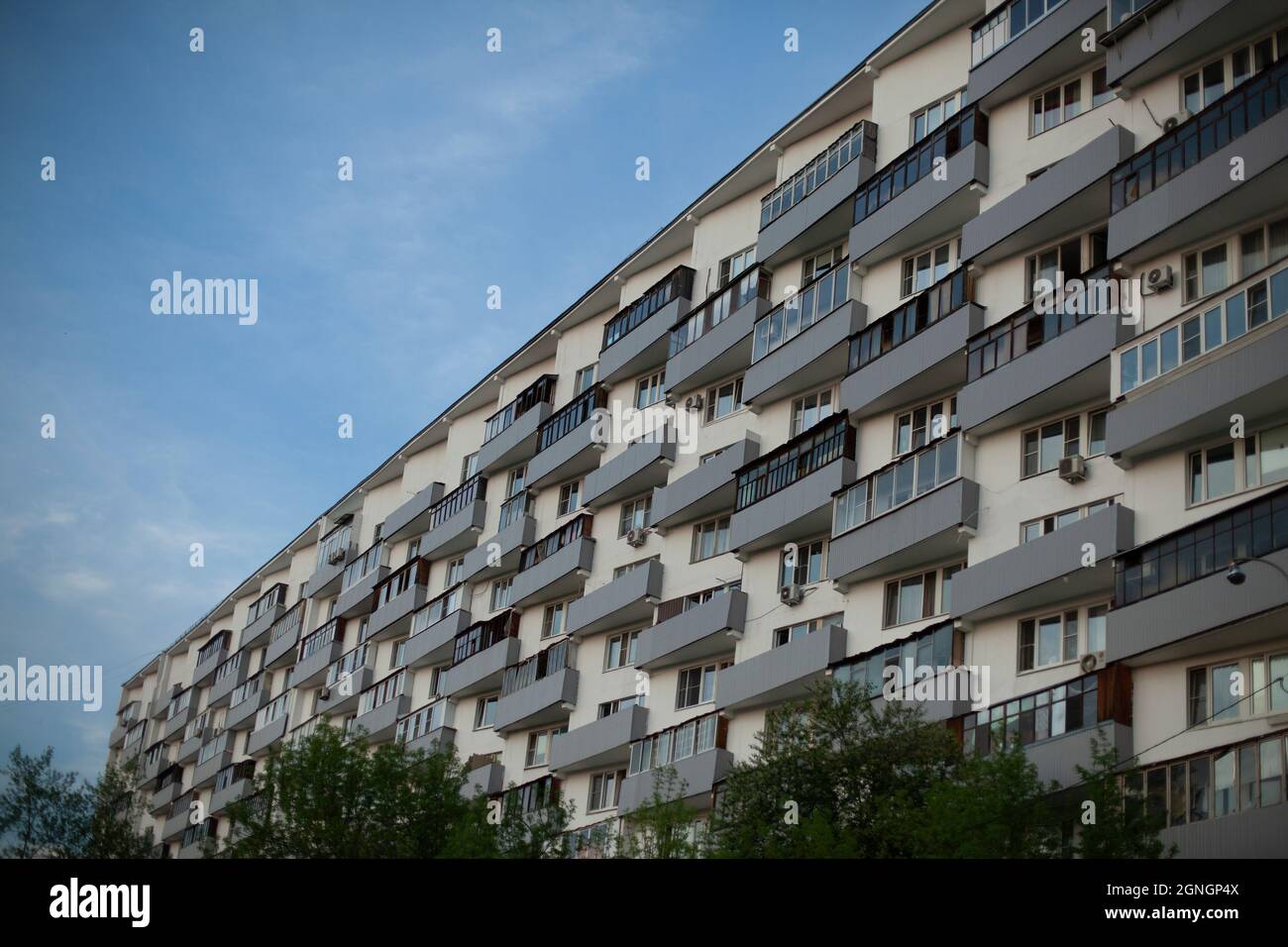 Long house with balconies. Art Nouveau architecture in the Soviet Union ...