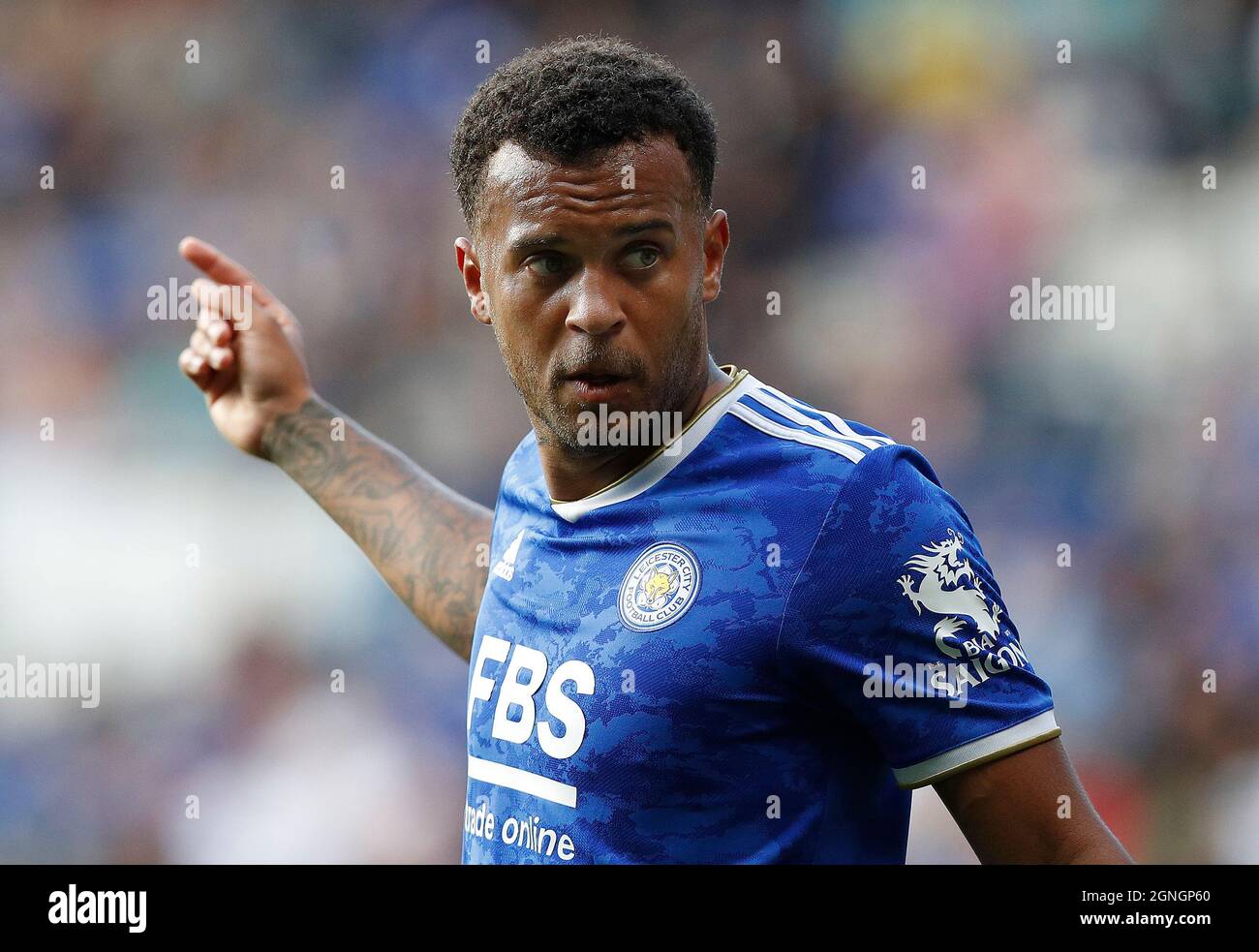 Leicester, England, 25th September 2021. Ryan Bertrand of Leicester ...