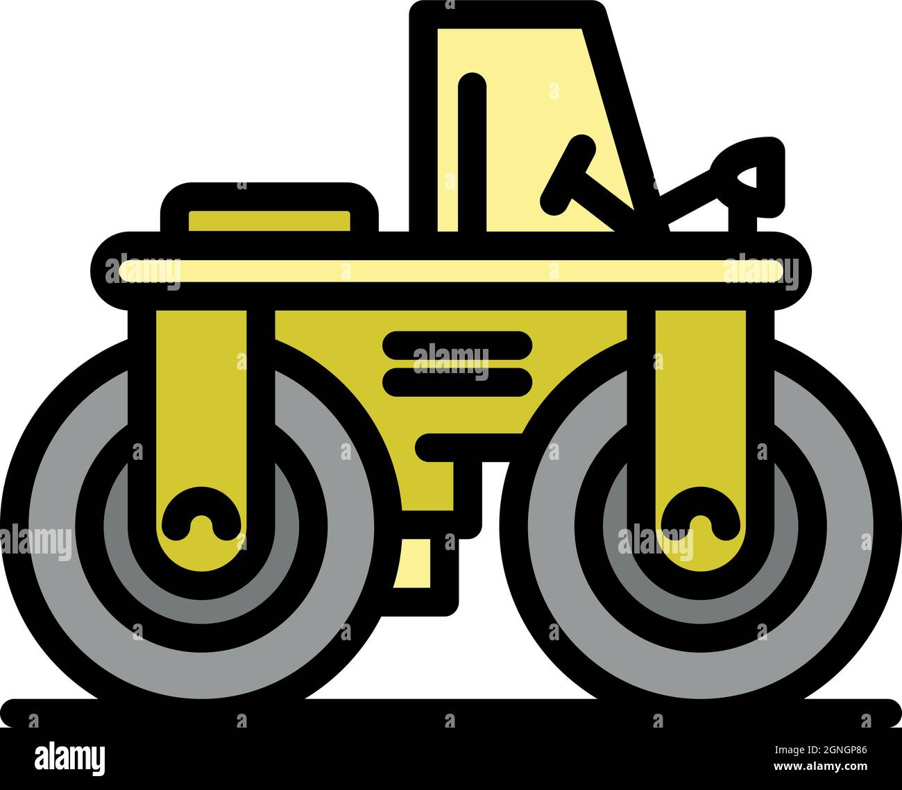 Paving road roller icon. Outline paving road roller vector icon color ...