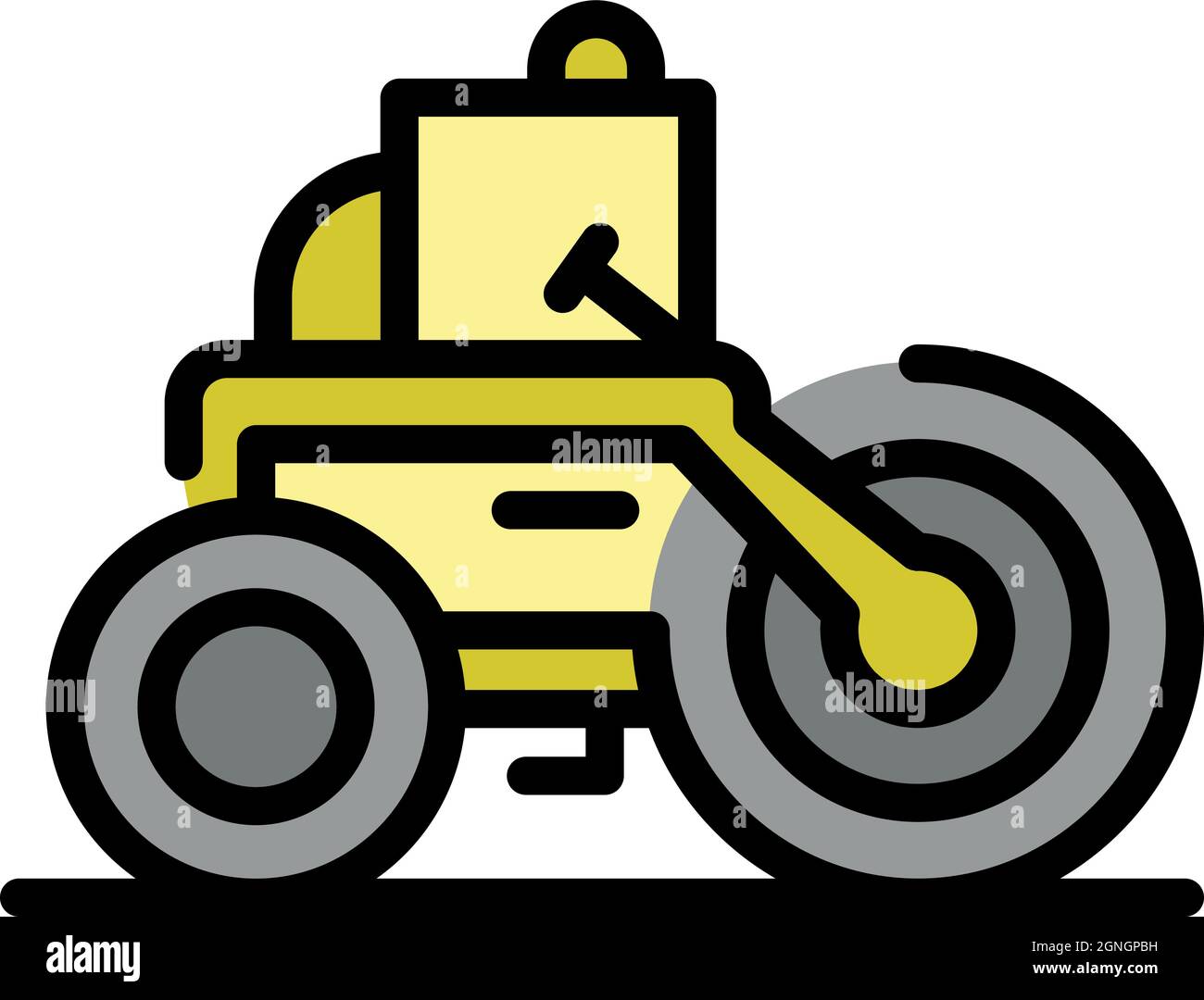 Making road roller icon. Outline making road roller vector icon color ...