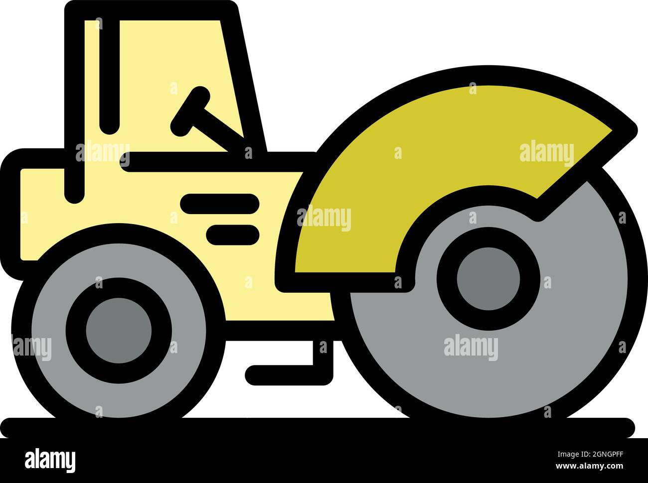 Highway road roller icon. Outline highway road roller vector icon color ...