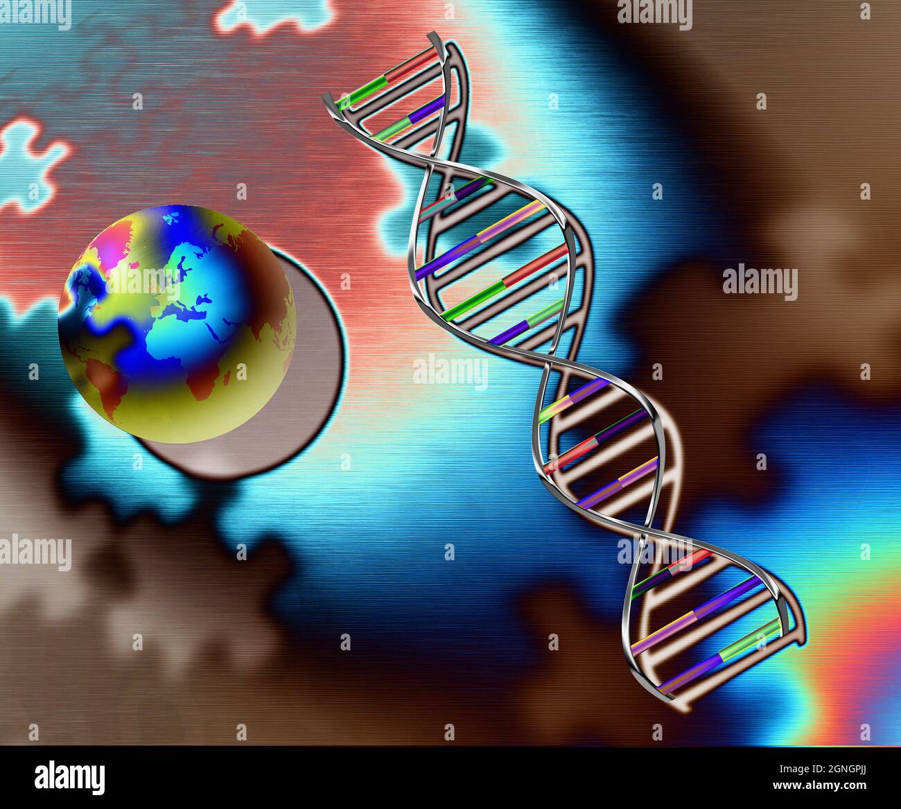 Planet Earth and DNA strand. 3D rendering Stock Photo - Alamy