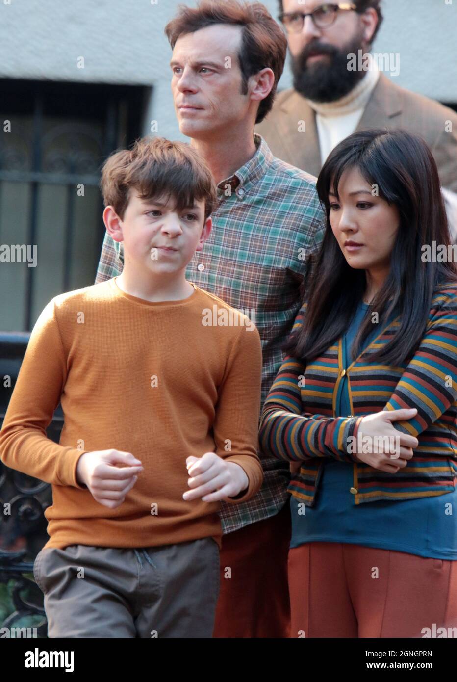 September 24, 2021.Winslow Fegley, Scoot McNairy, Constance Wu, filming ...