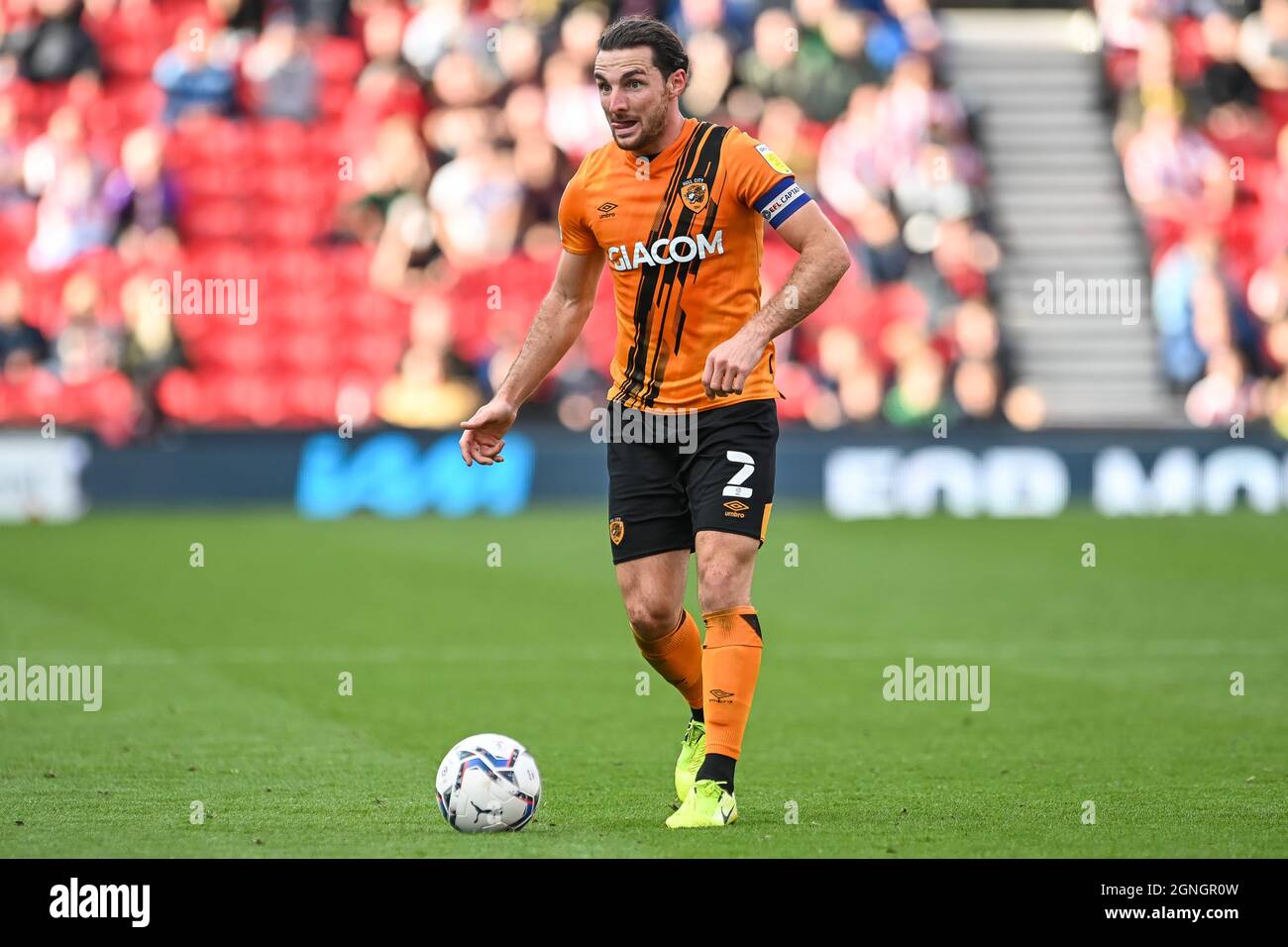 Lewie Coyle #2 of Hull City during the game in, on 9/25/2021. (Photo by ...