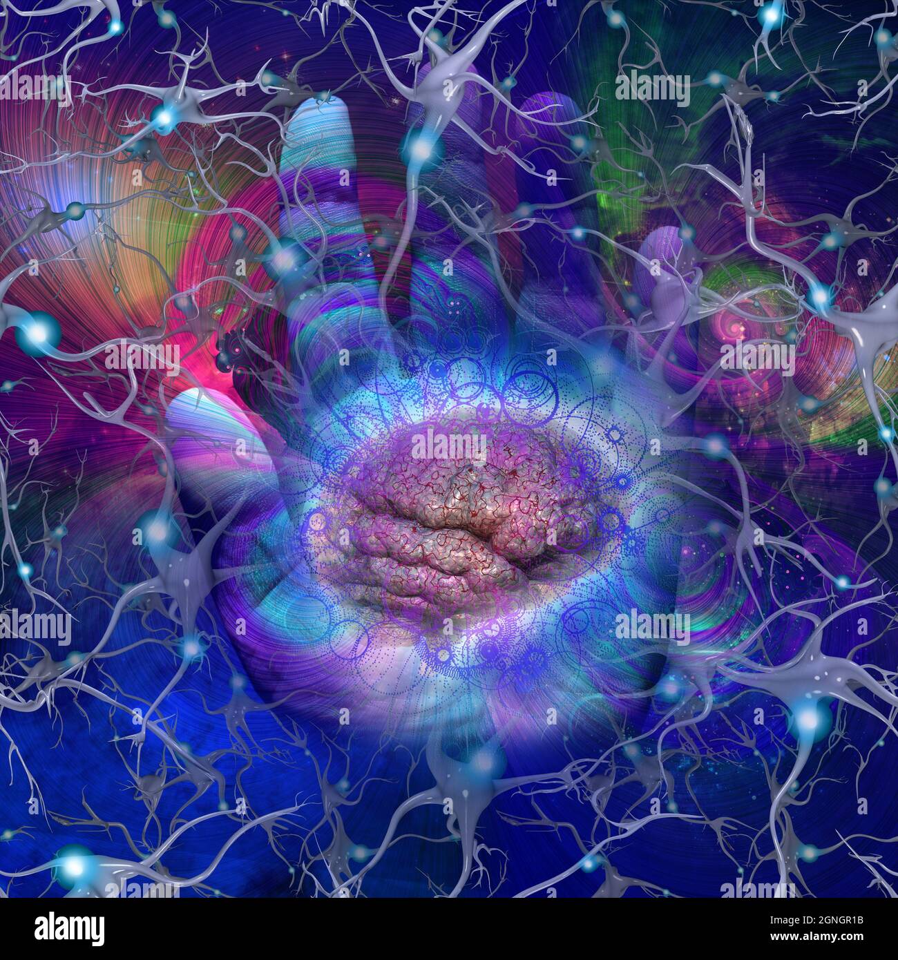 Galactic Mind. Sci fi art. 3D rendering Stock Photo - Alamy