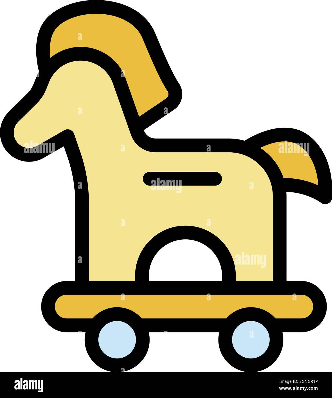 Virus trojan horse icon. Outline virus trojan horse vector icon color ...