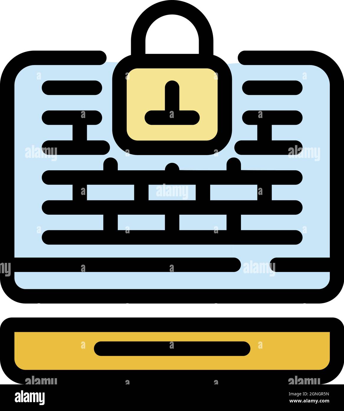 Protected home computer icon. Outline protected home computer vector ...