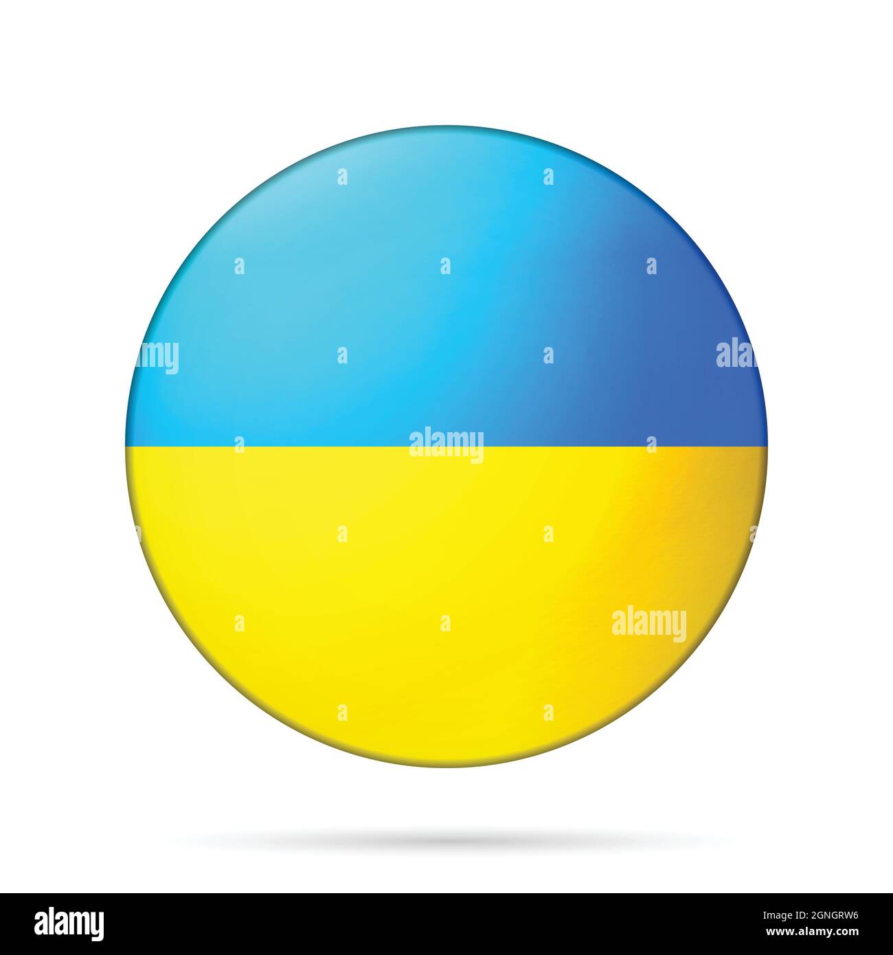 Glass light ball with flag of Ukraine. Round sphere, template icon ...