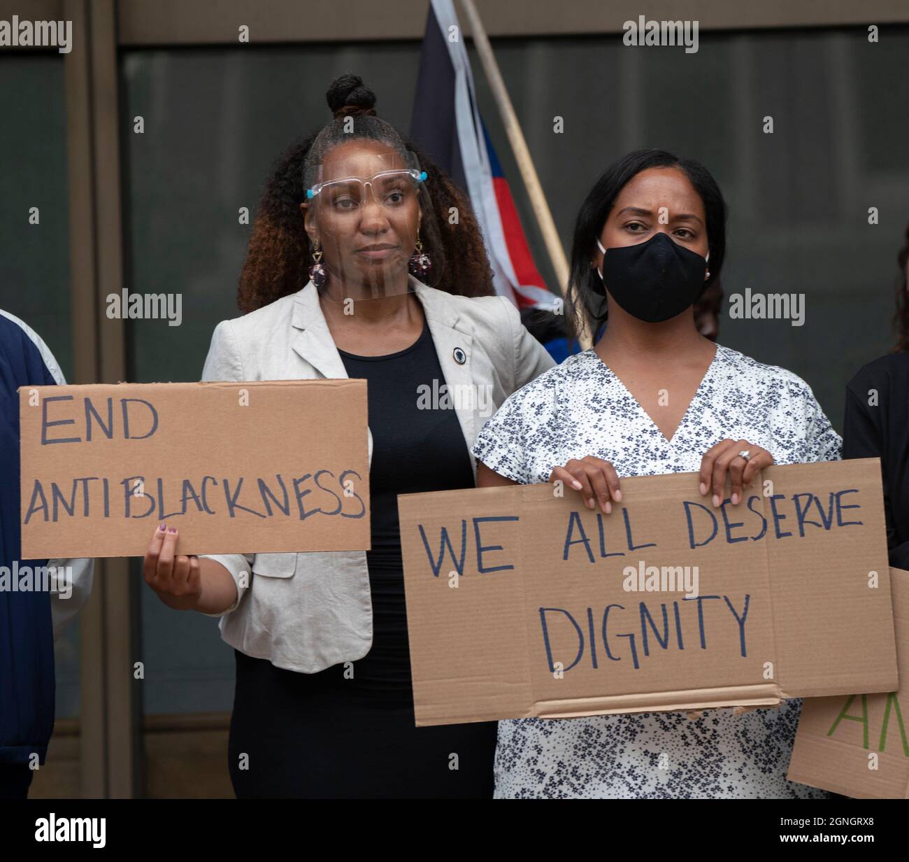 September 24, 2021, Boston, Massachusetts, USA: Protesters rally with ...