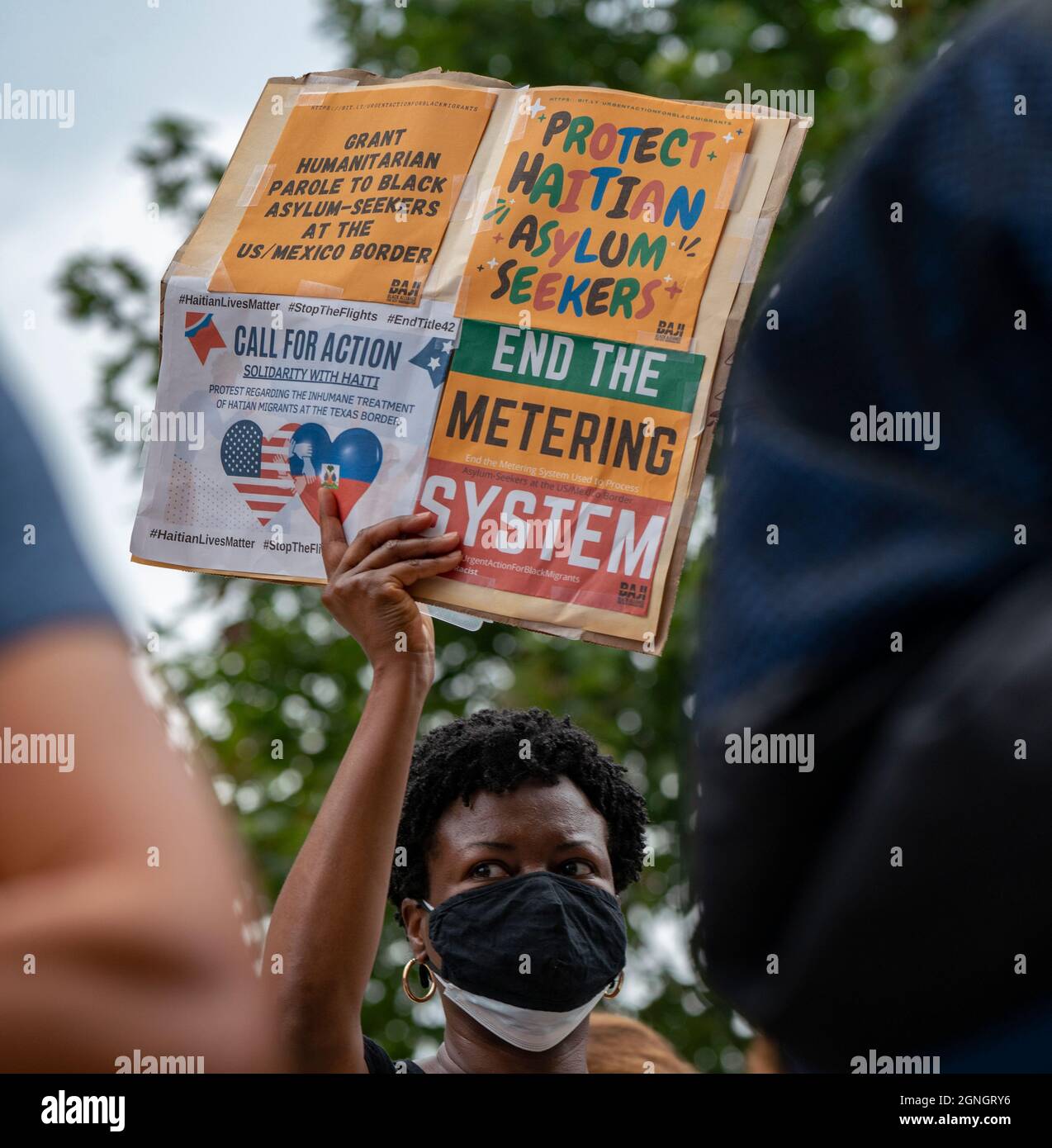 September 24, 2021, Boston, Massachusetts, USA: Protesters rally with ...