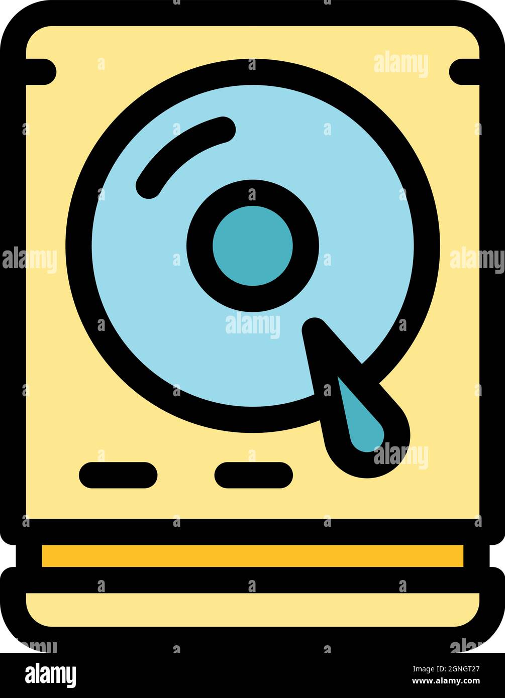 Hard disk icon. Outline hard disk vector icon color flat isolated Stock ...