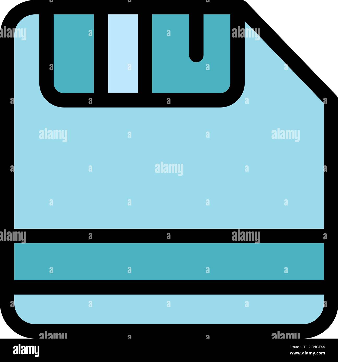 Floppy disk icon. Outline floppy disk vector icon color flat isolated ...