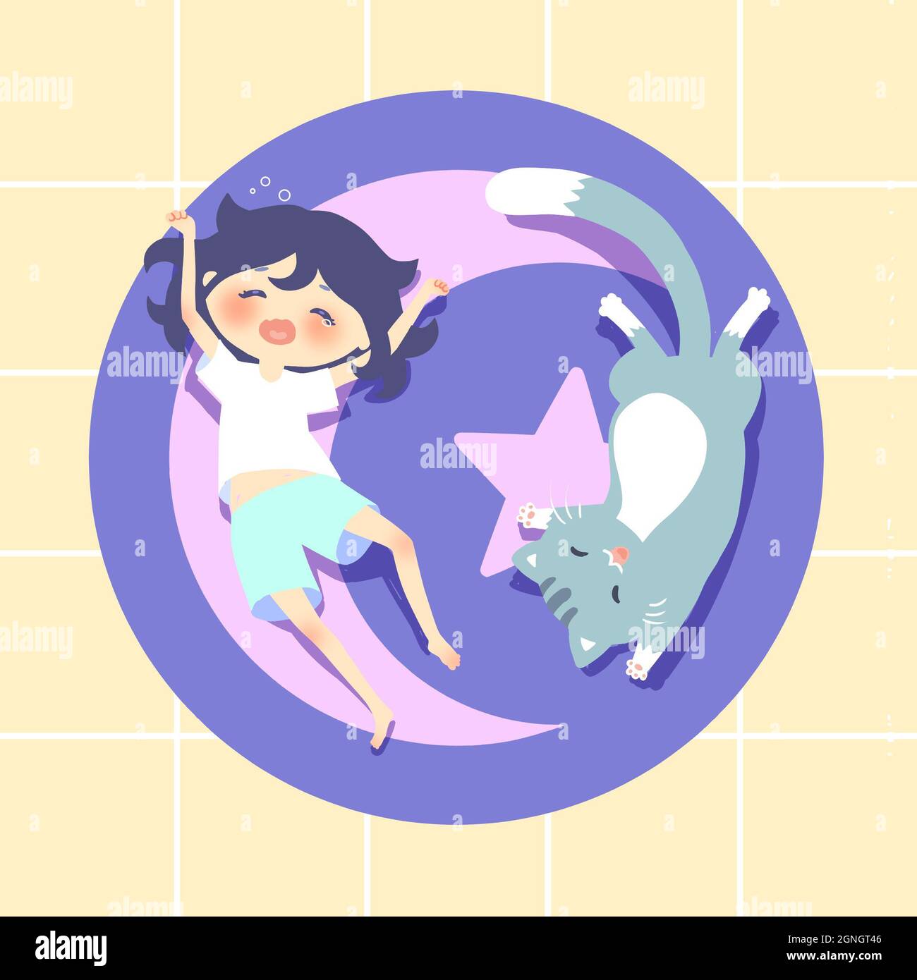 Cartoon girl hi-res stock photography and images - Alamy