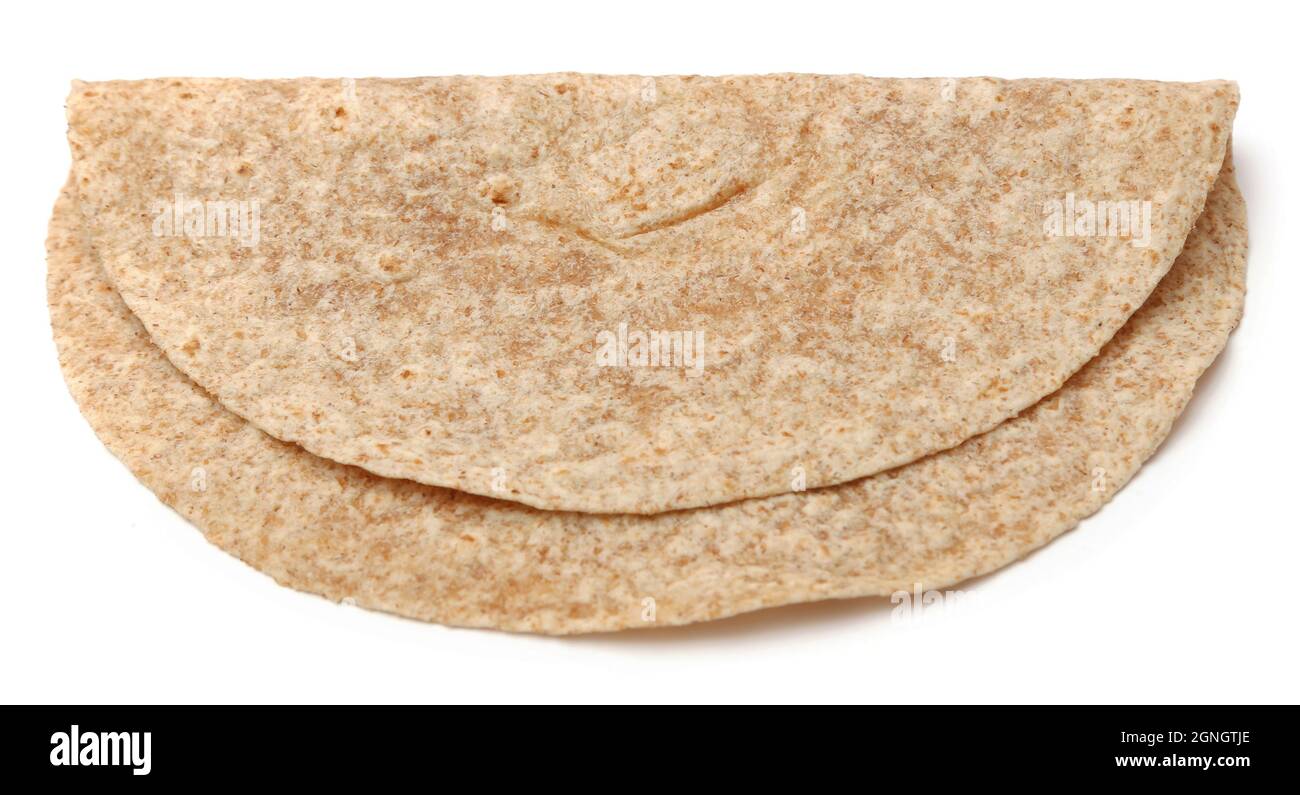 Tortilla bread isolated over white background Stock Photo - Alamy