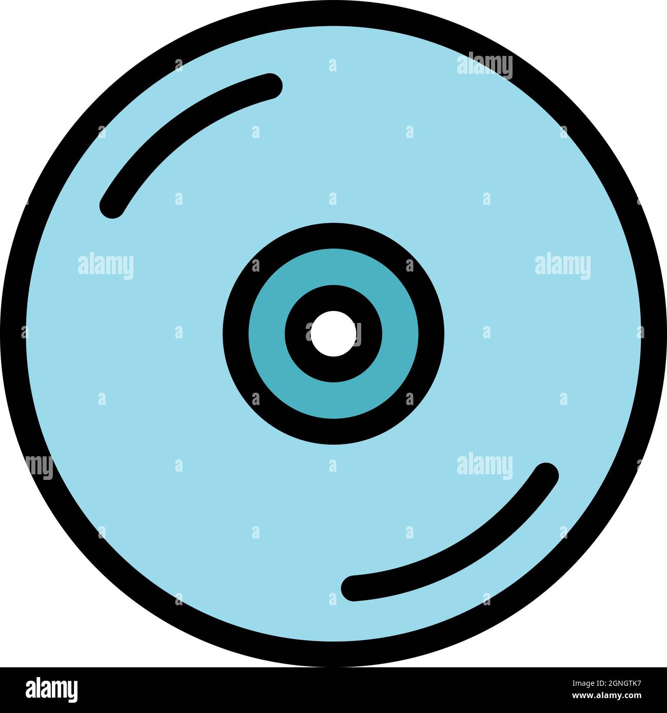 Dvd disk icon. Outline dvd disk vector icon color flat isolated Stock ...