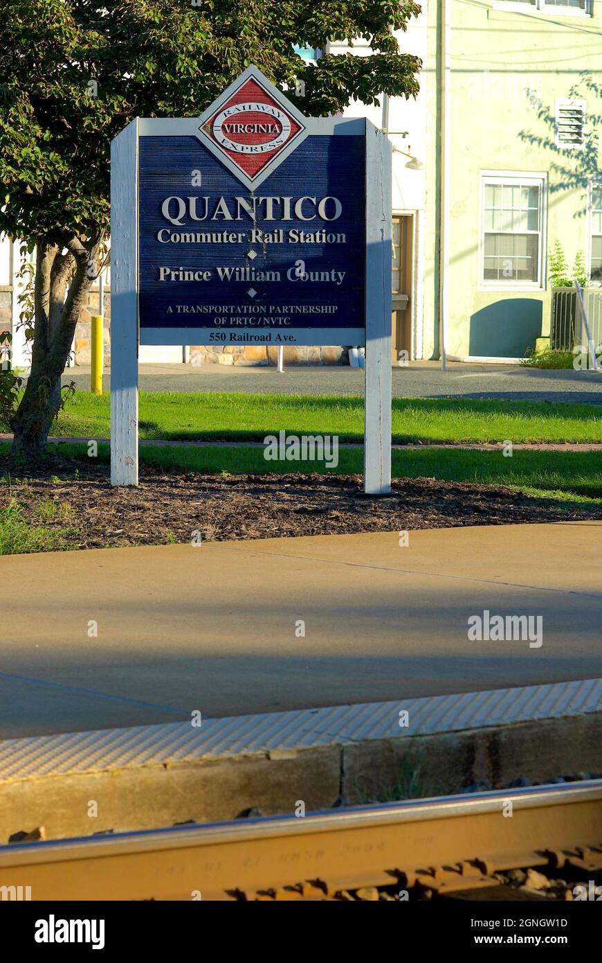 Quantico, Virginia, USA - September 23, 2021: A wooden sign at the ...