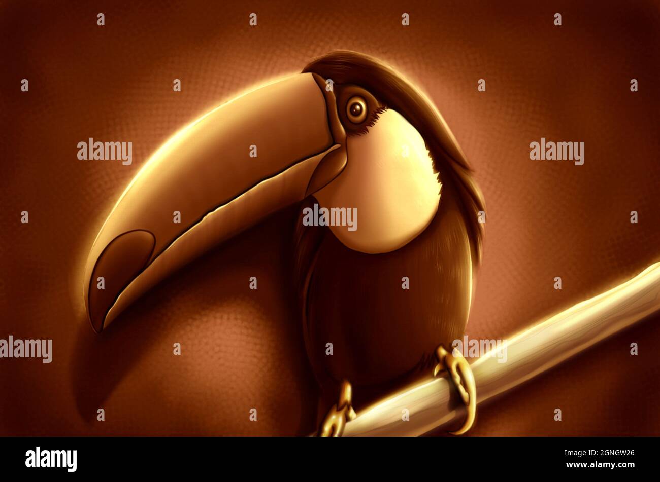 Tucan, beautiful illustrated bird from the jungle of Peru Stock Photo ...