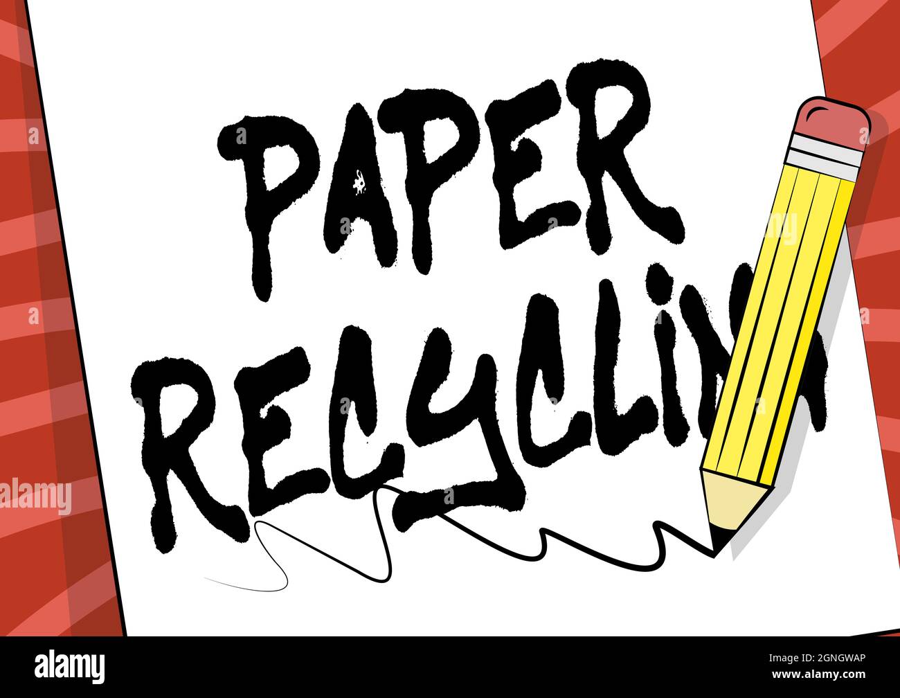 Hand writing sign Paper Recycling. Word for Using the waste papers in a ...