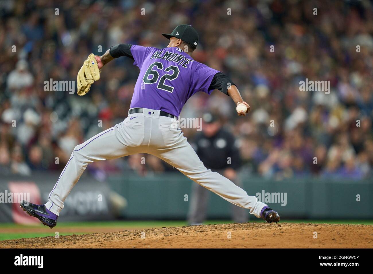 Denver CO, USA. 24th Sep, 2021. Colorado pitcher Yency Almonte (62 ...