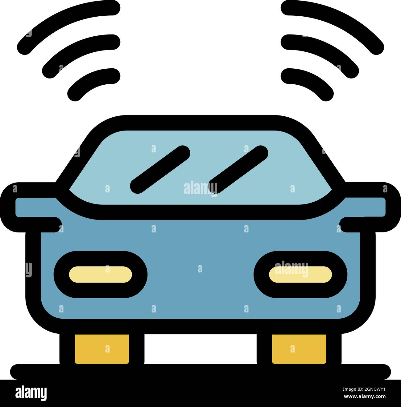 Car driving assistant icon. Outline car driving assistant vector icon ...