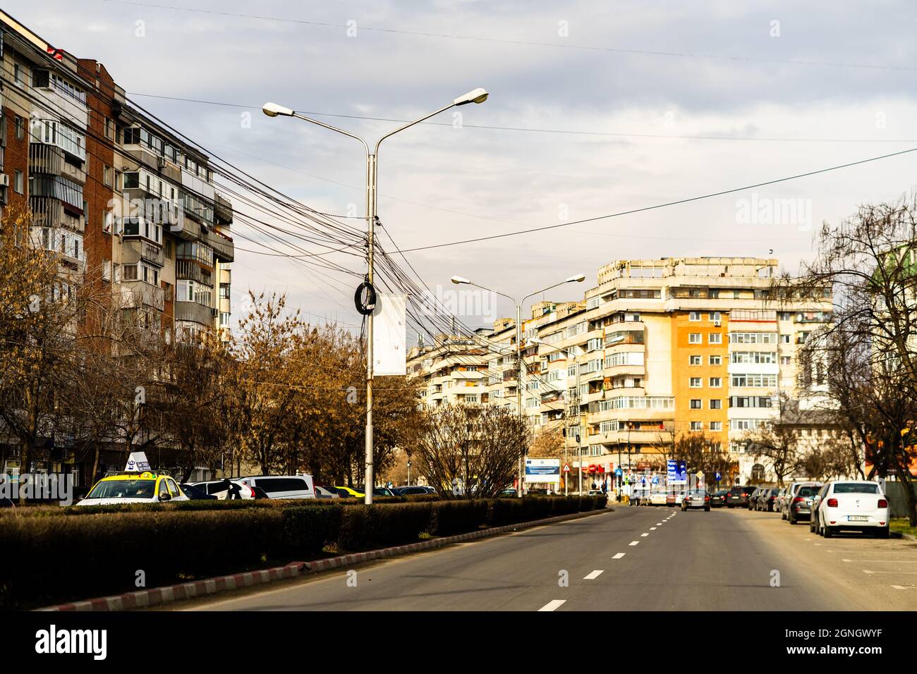 Cars on the road in traffic in Targoviste, Romania, 2021 Stock Photo ...