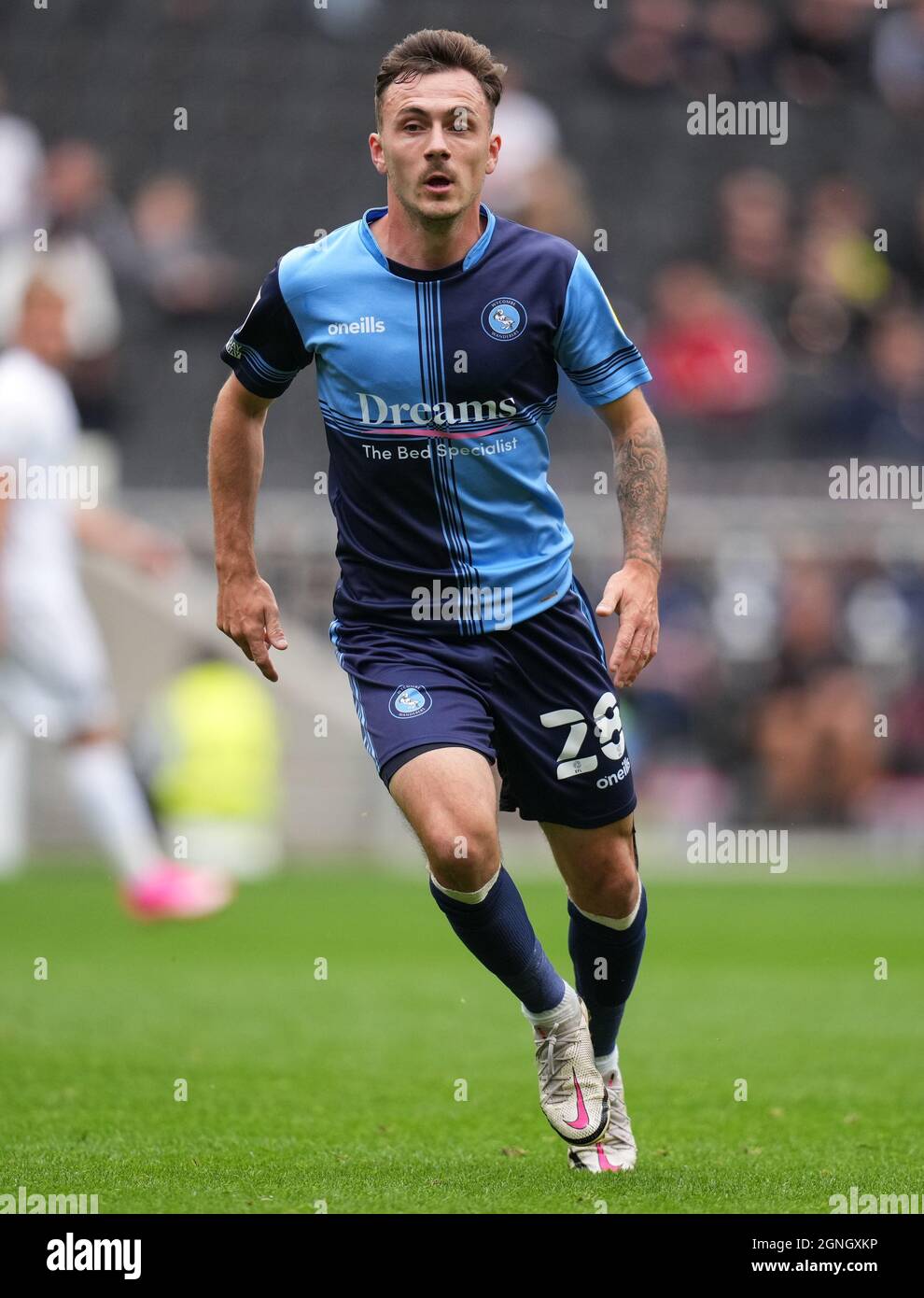 Milton Keynes, UK. 25th Sep, 2021. Josh Scowen of Wycombe Wanderers ...