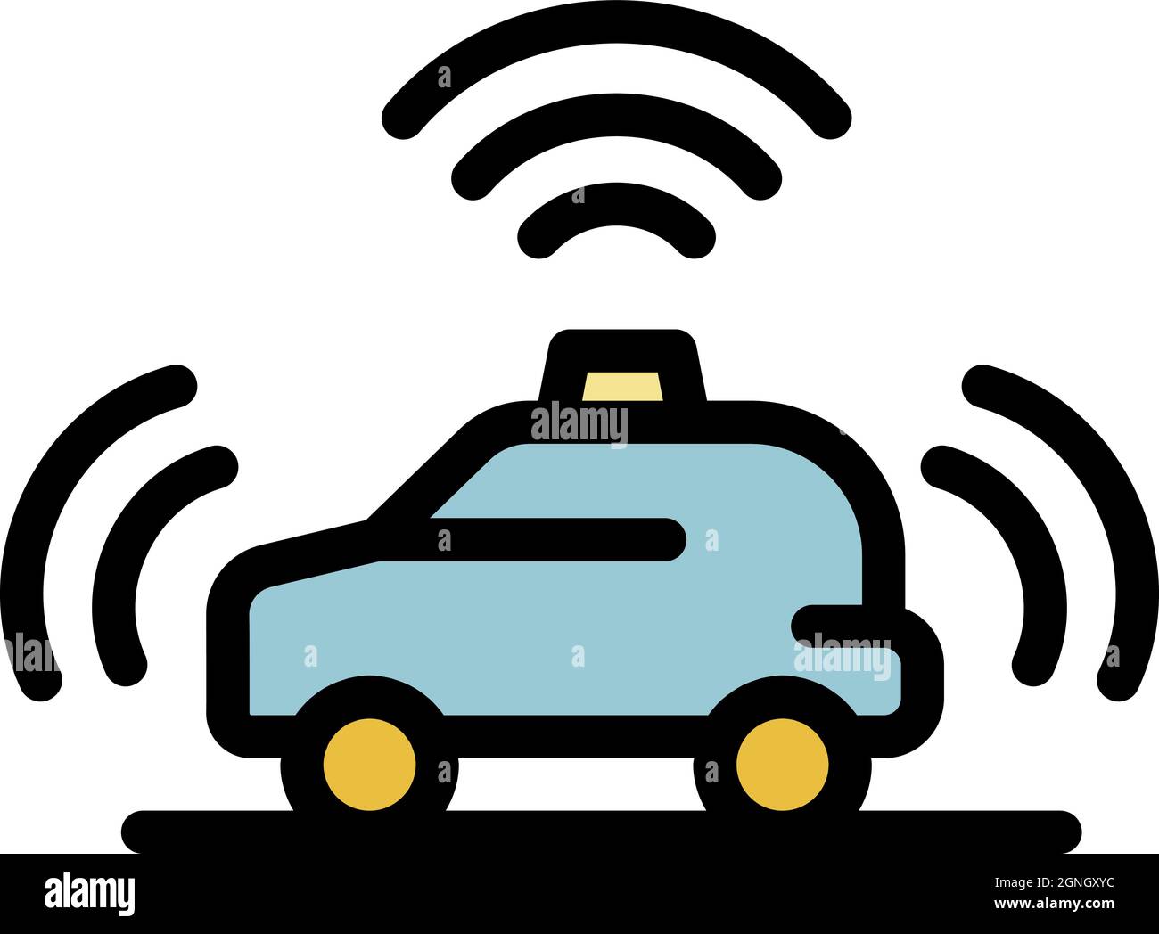 Smart car icon. Outline smart car vector icon color flat isolated Stock ...